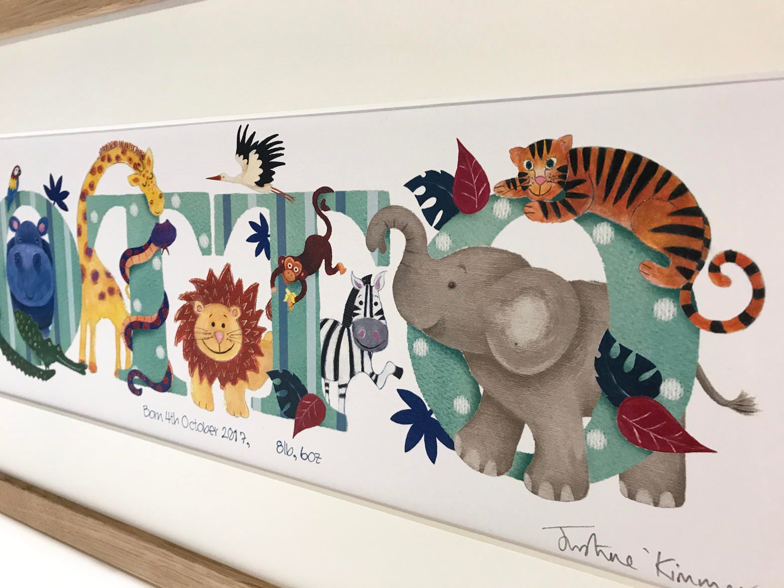 Safari Illustrated Name Print