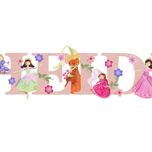 Princess Name Illustration Print Children's Kids Baby Shower Girls ...