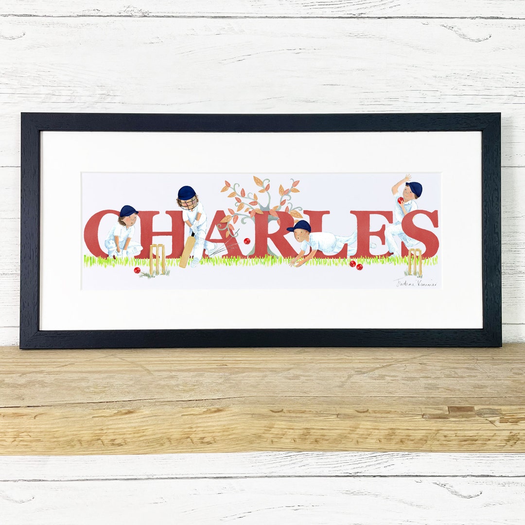Cricket Player Name Illustration Print Children Kids New Baby Boy ...