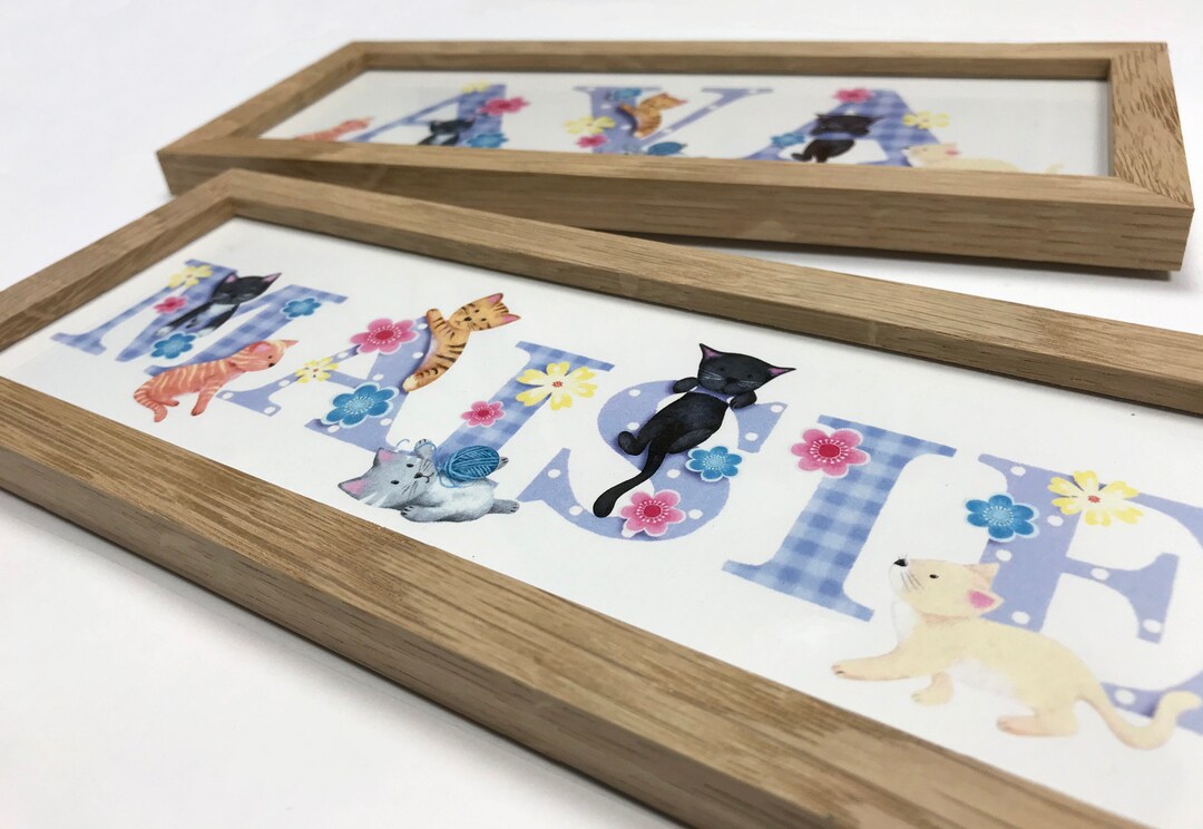 Kitten Kitty Cat Children Kids Baby Nursery Bedroom Pet Door Sign Name ...