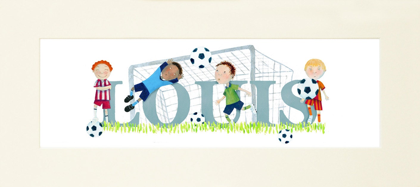 Football / Soccer Illustrated Name Print - can be personalised to a ...