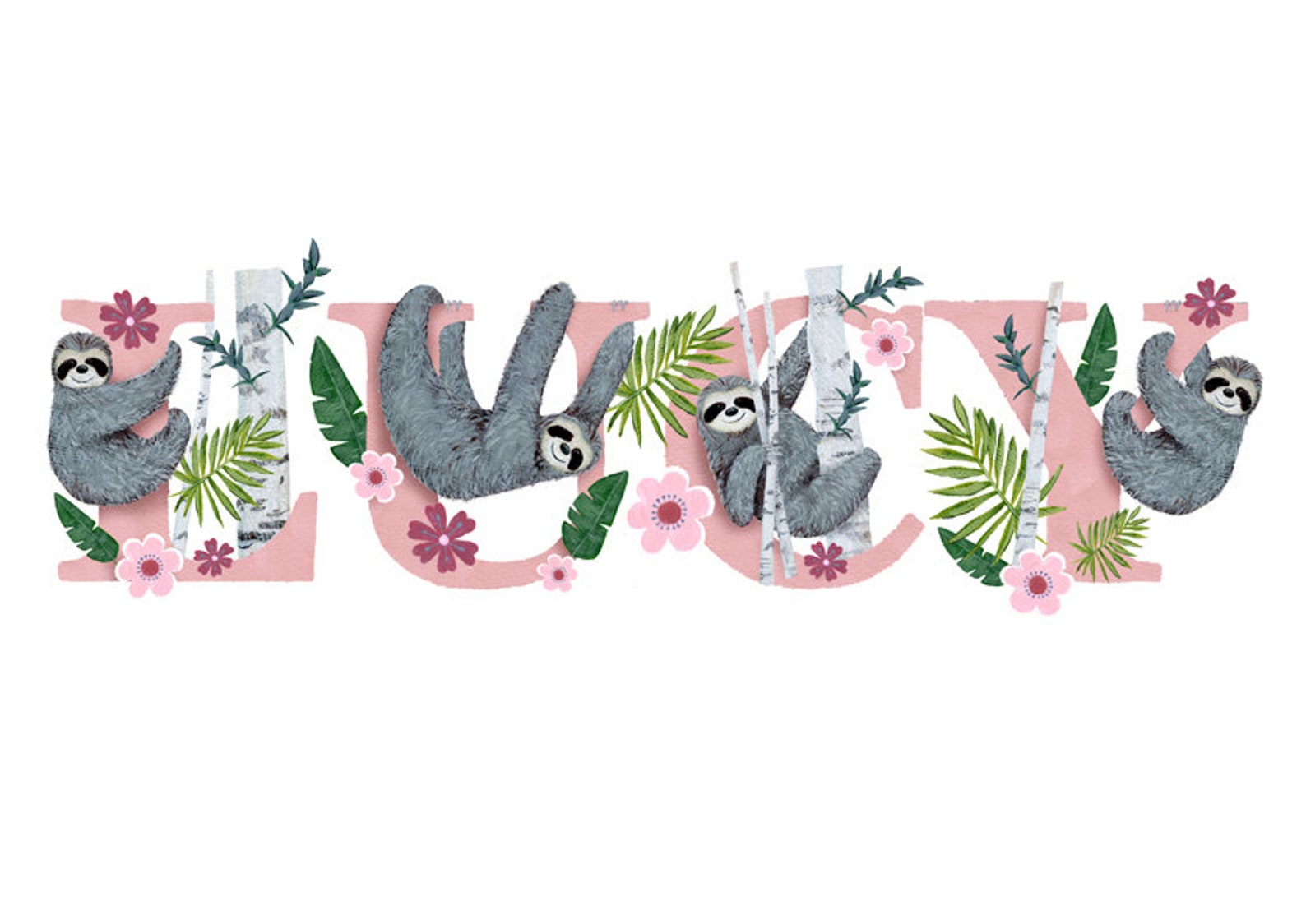 Sloth Bedroom Door Sign Sloths Animal Name Plaque | Etsy UK