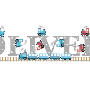 Train Name Illustration Print Steam Railway Transport Children Kids New ...