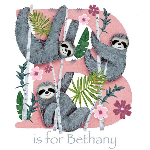 Sloth Letter Art Print