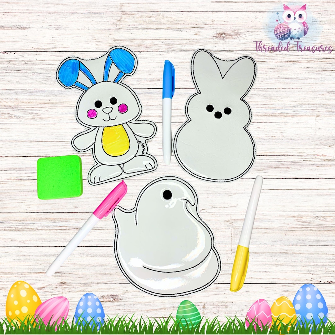 Bunny Easter Dry Erase Dolls - Color Dolls - Easter Coloring - Bunny ...