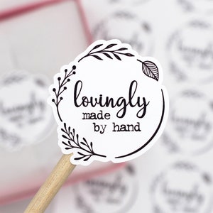 Lovingly Made by Hand, Etsy Sticker, Handmade Gift, Shipping Sticker ...