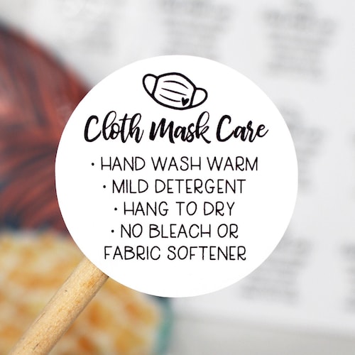 PRINTABLE Face Mask Care Card Handmade Face Mask Tag Cloth - Etsy