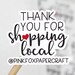 Thank You for Shopping Local Sticker Thank You Stickers for | Etsy