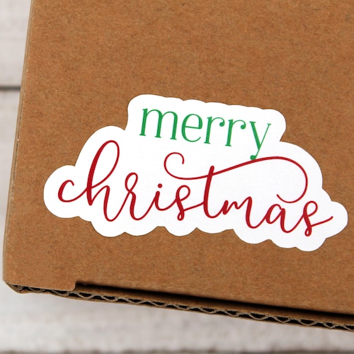 Santa Happy Mail Stickers Christmas Card Sticker Holiday - Etsy