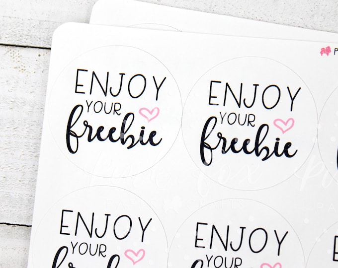 Enjoy Your Freebie Sticker, Free Gift Sticker, Giveaway Winner Sticker ...