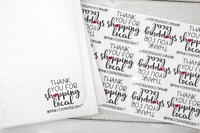 Thank You for Shopping Local Sticker, Thank You Stickers for Small ...