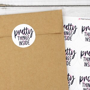 Pretty Things Inside Sticker, Thank You for Shopping Small, Etsy Shop ...