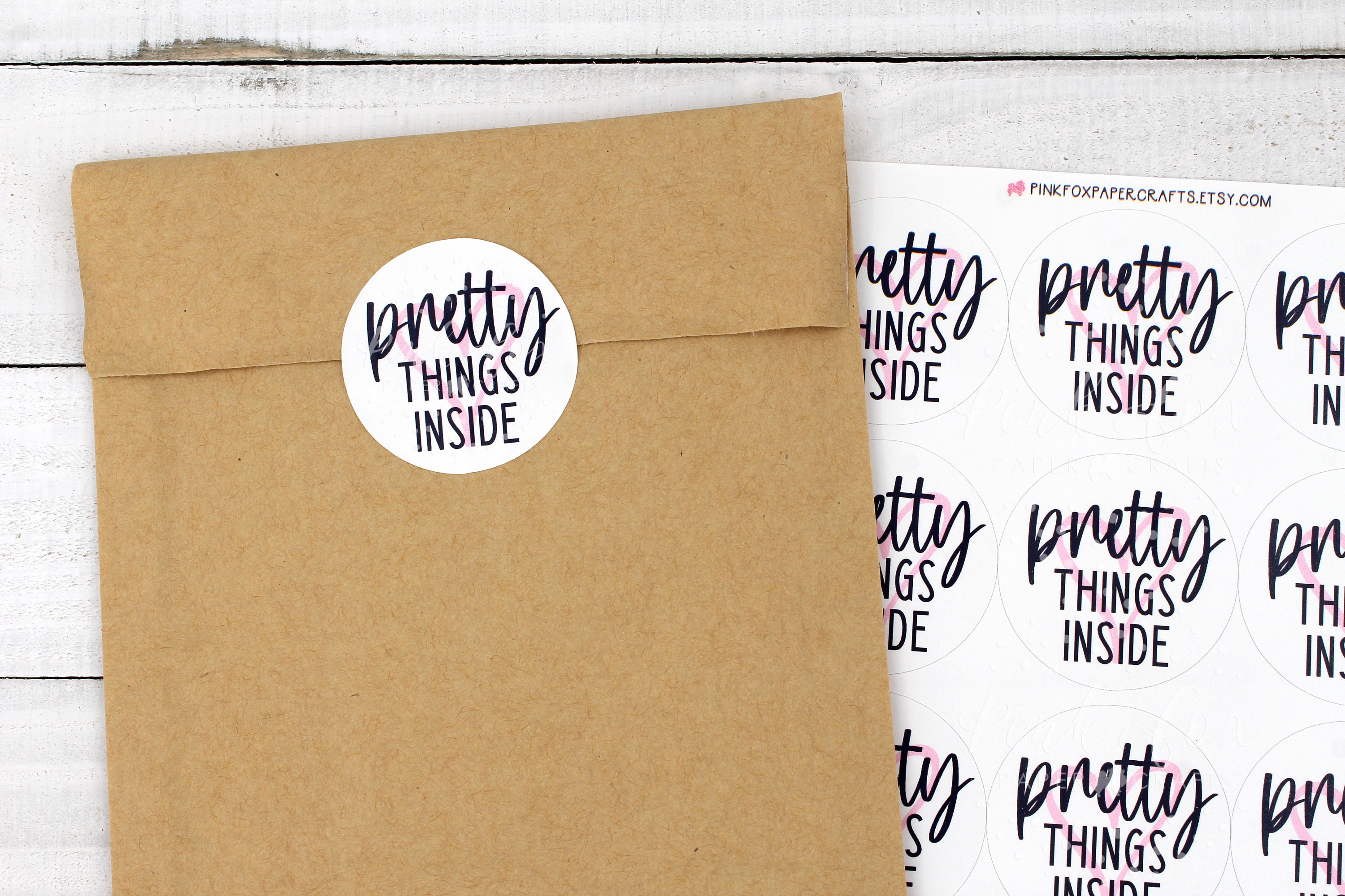 Pretty Things Inside Sticker, Thank You for Shopping Small, Etsy Shop ...