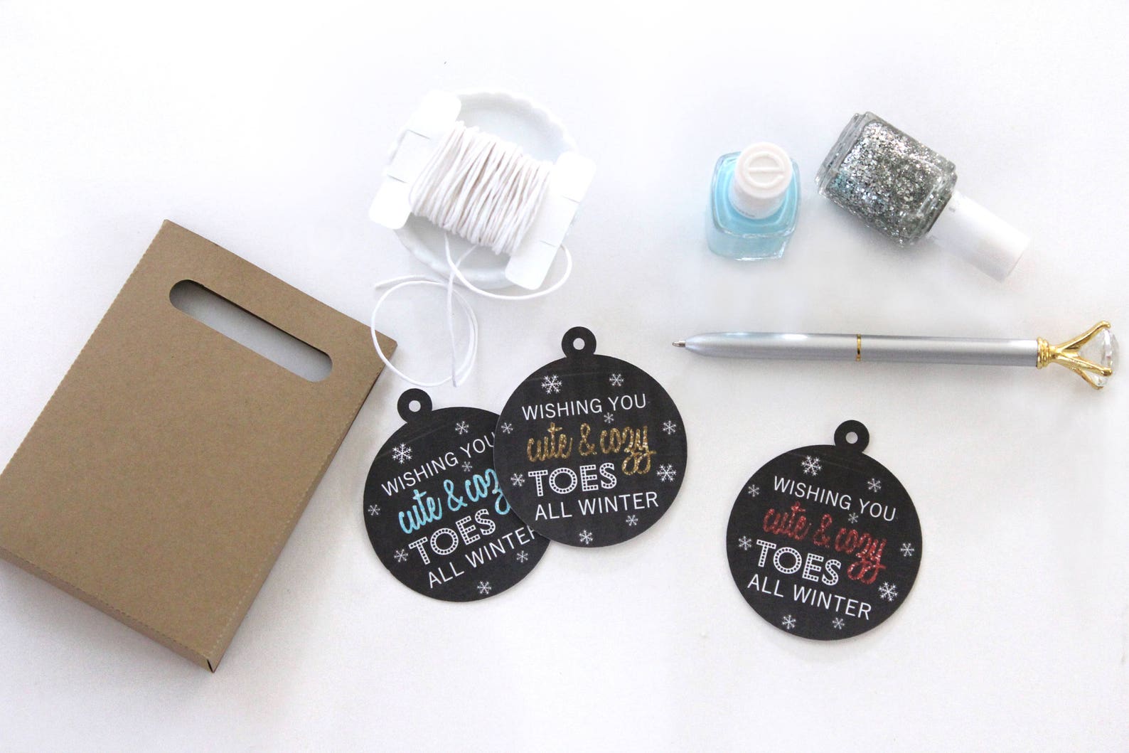 Christmas Sock Gift Tags and Nail Polish Tags Cute and Cozy | Etsy