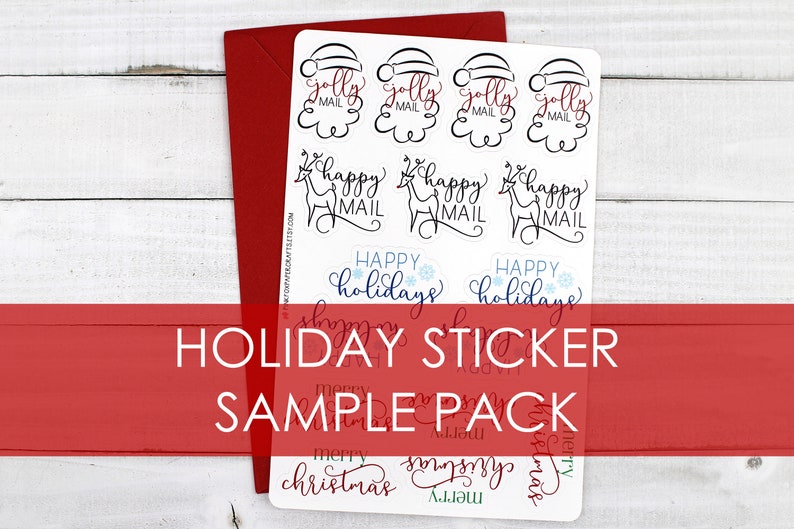 Christmas 32 Sample Sticker Pack, Happy Mail Stickers, Christmas Card ...