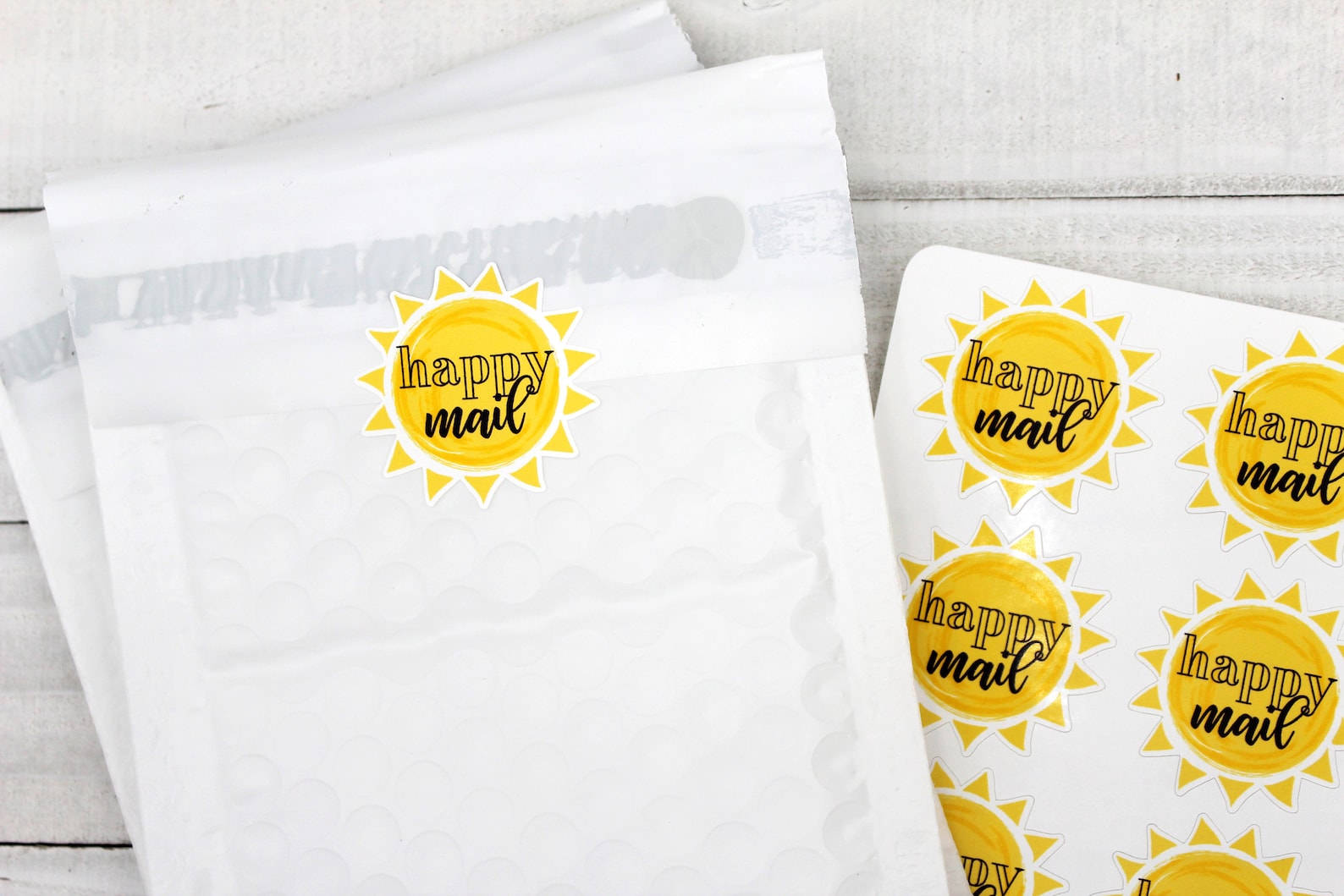 Sunshine Happy Mail Sticker, Shipping Sticker Mail Sticker, Sending ...