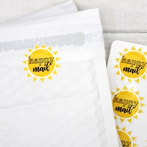 Sunshine Happy Mail Sticker, Shipping Sticker Mail Sticker, Sending ...