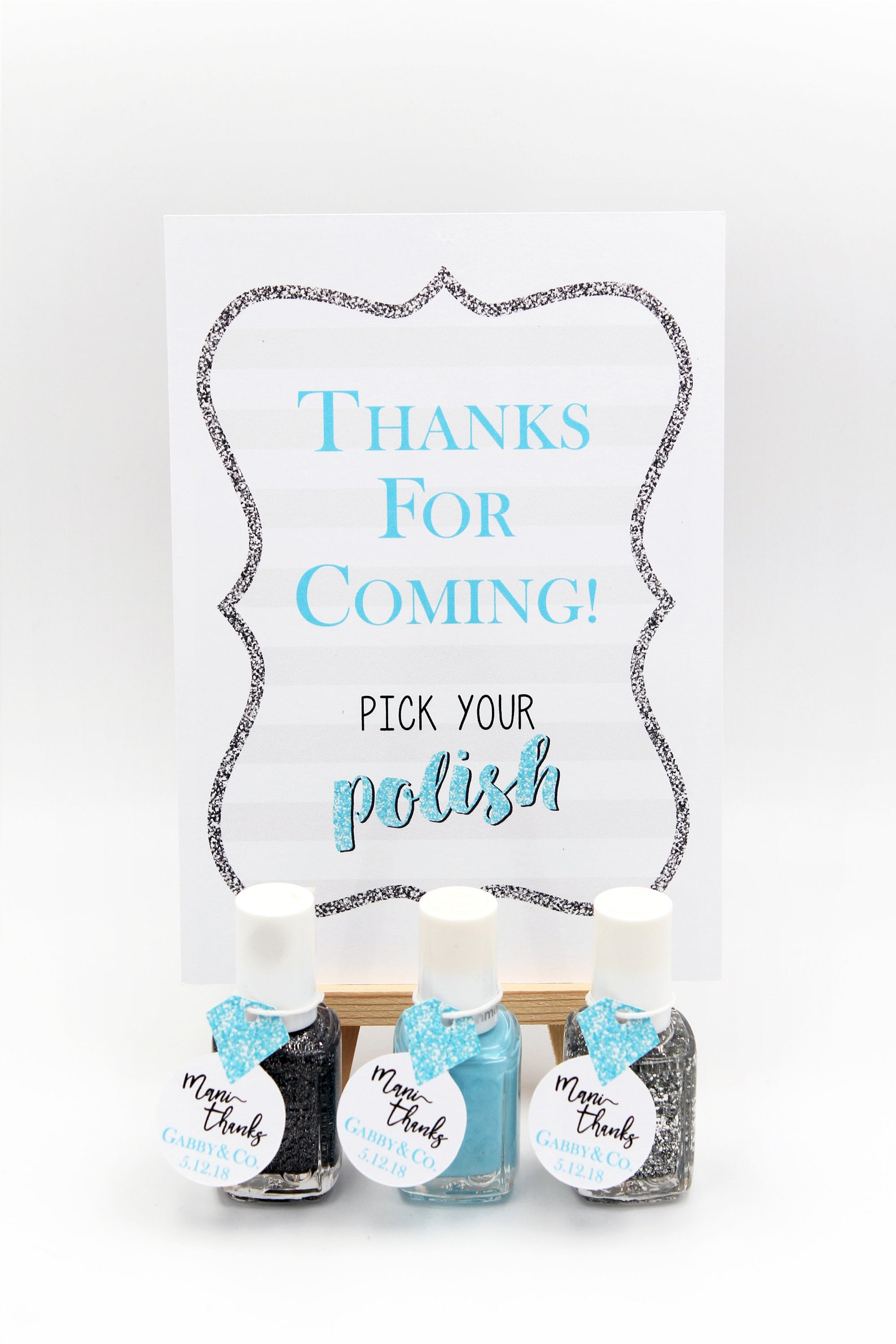 Mani Thanks Tags Package, Nail Polish Tags, Thanks for Coming Sign ...