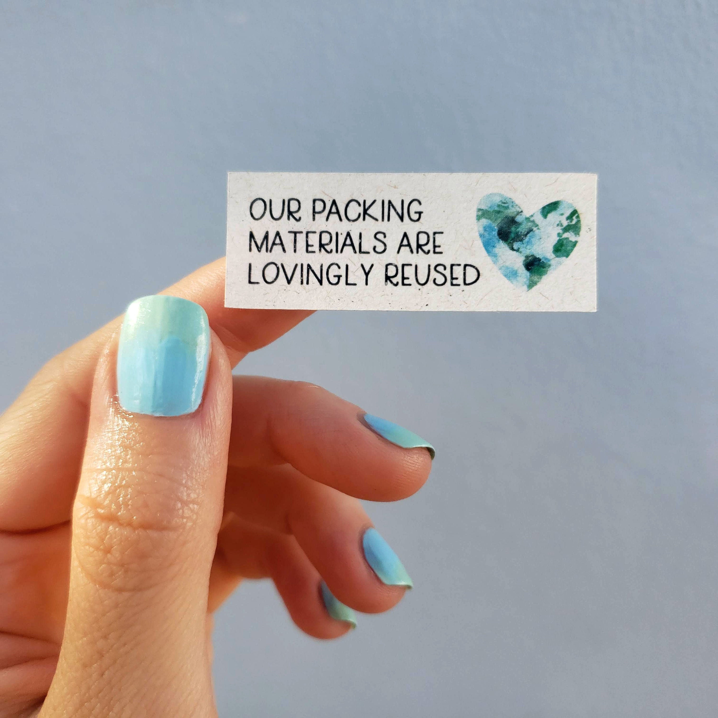 Our Packing Materials Are Lovingly Reused Recycled Stickers | Etsy