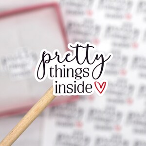 Pretty Things Inside Sticker, Thank You for Shopping Small, Etsy Shop ...