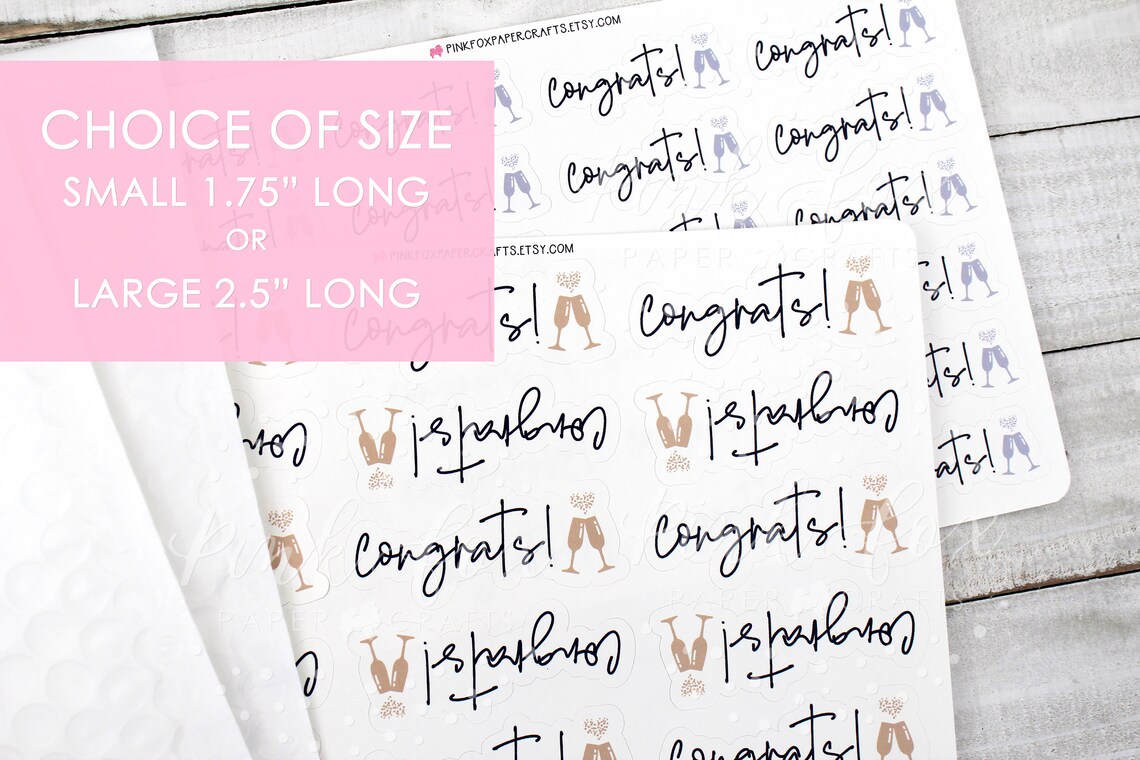 Congrats Sticker Congratulations Engagement Wedding Sticker | Etsy
