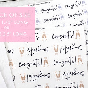 Congrats Sticker, Congratulations Engagement Wedding Sticker, Champagne ...