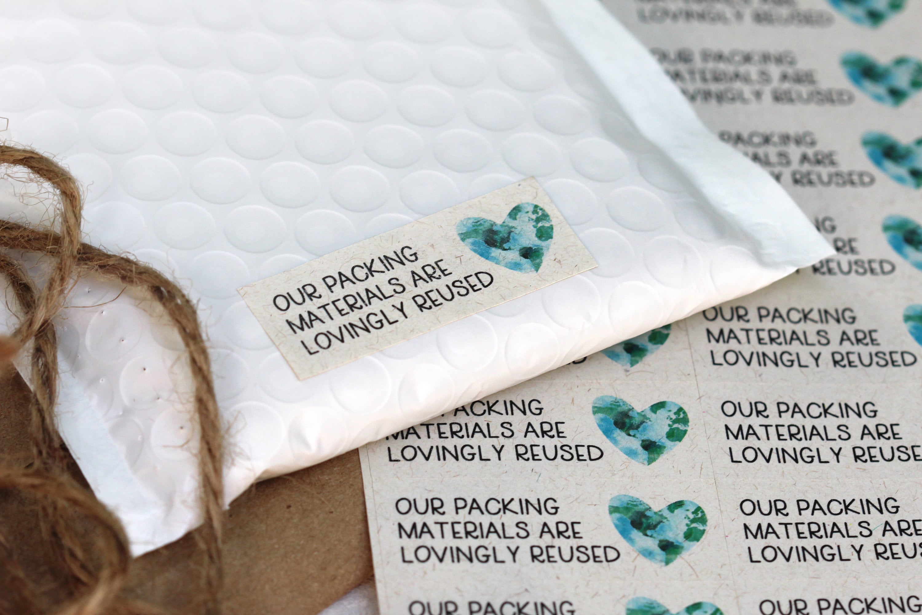 Our Packing Materials Are Lovingly Reused Recycled Stickers | Etsy
