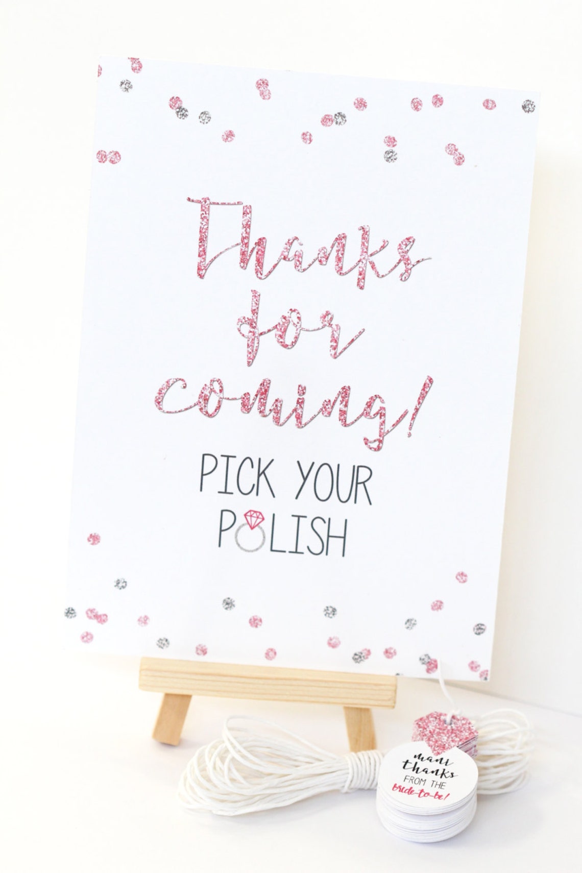 Mani Thanks Tags Package, Bachelorette Party Favors, Nail Polish Favor ...