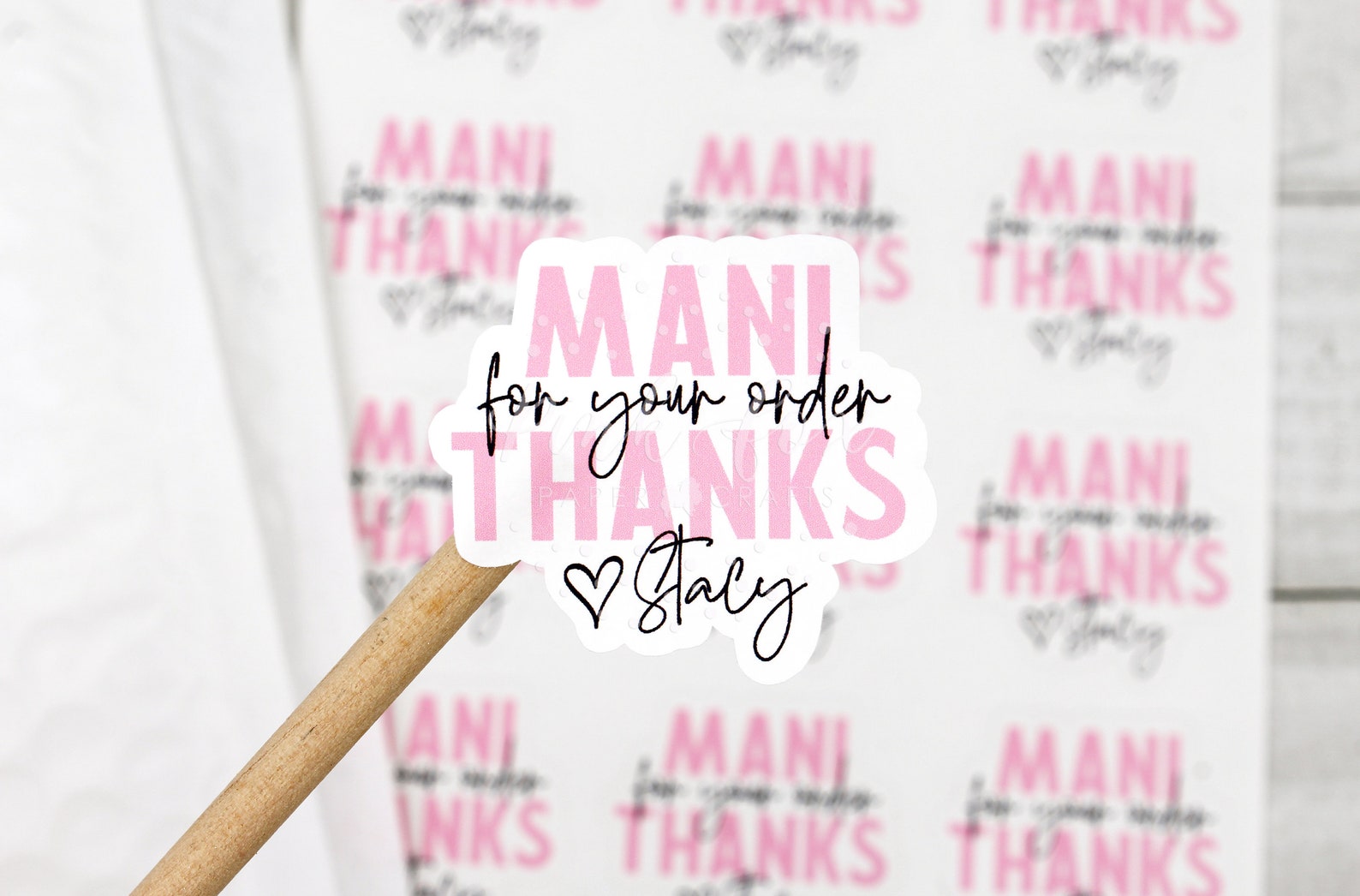 Personalized Mani Thanks for Your Order Sticker, Nail Rep Sticker ...