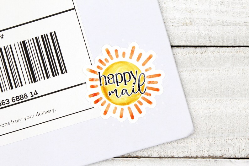 Sunshine Happy Mail Sticker, Thank You Sun, Shipping Sticker Mail ...