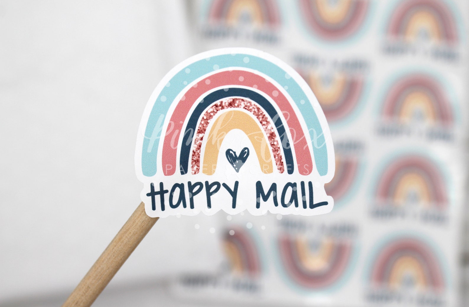 Happy Mail Rainbow Stickers, Thank You for Shopping Small, Supporting ...
