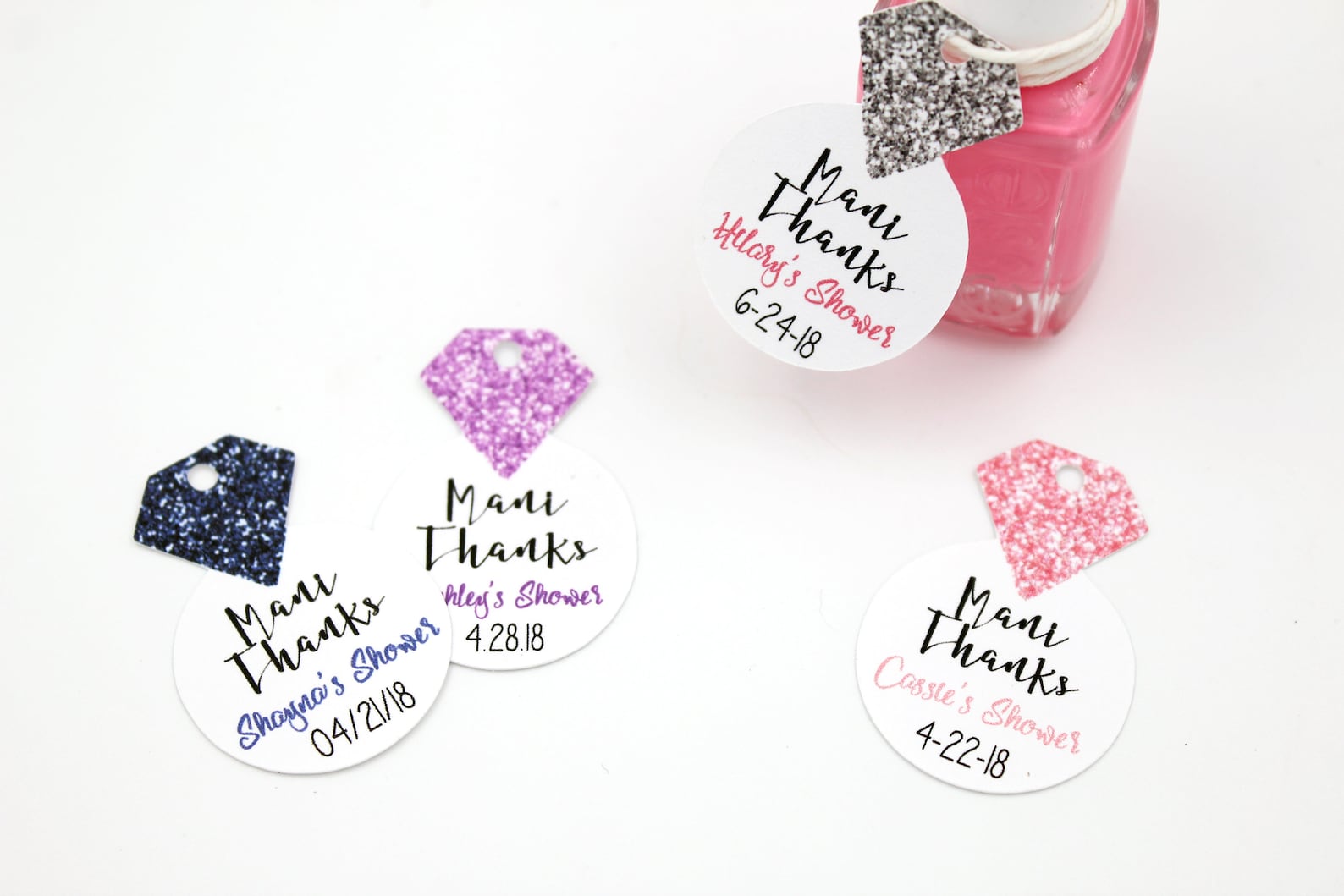Personalized Nail Polish Favor Tags, Mani Thanks Favor Tags, Shower ...