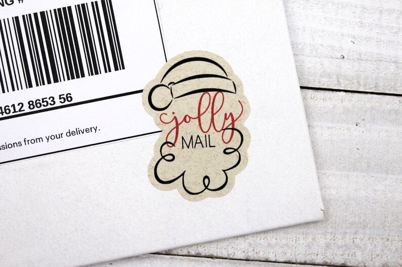 Santa Jolly Mail Sticker Christmas Happy Mail Sticker - Etsy