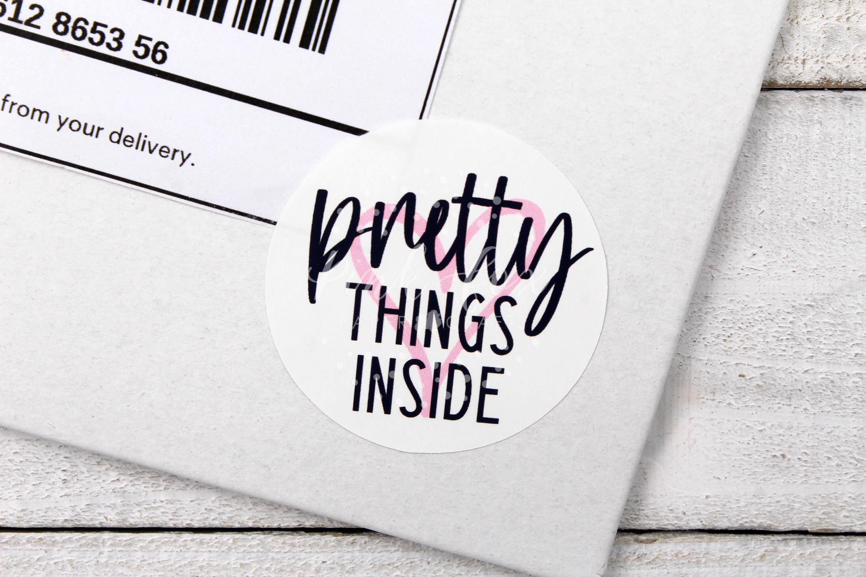 Pretty Things Inside Sticker, Thank You for Shopping Small, Etsy Shop ...
