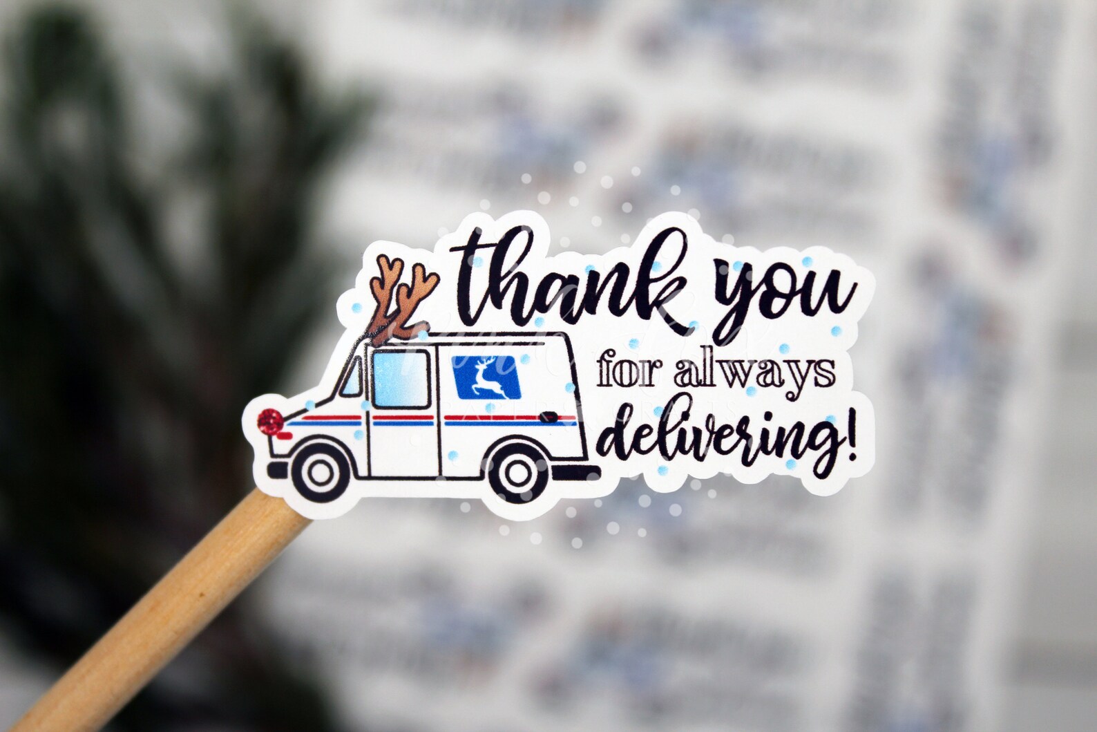 Holiday Thank You USPS Stickers Mail Carrier Mailman Postal - Etsy