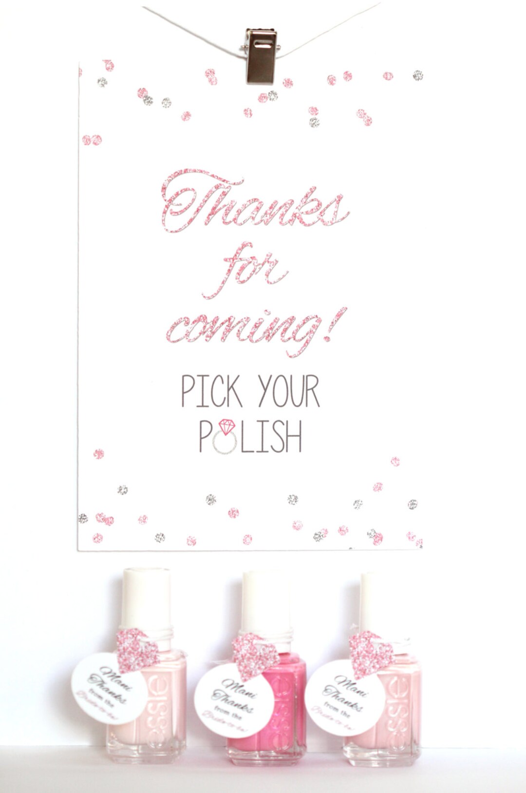 Mani Thanks Tags Package, Bachelorette Party Favors, Nail Polish Favor ...