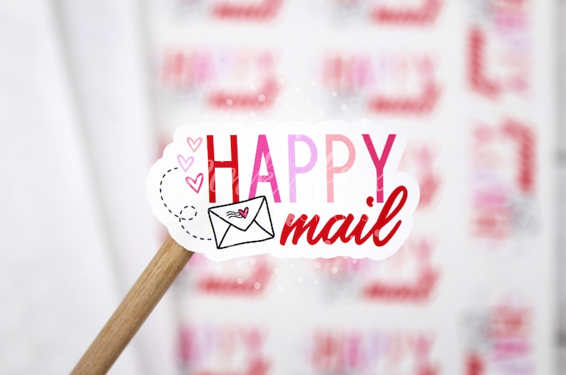 Happy Mail Stickers Sent With Love Cute Hearts Mail Sticker - Etsy