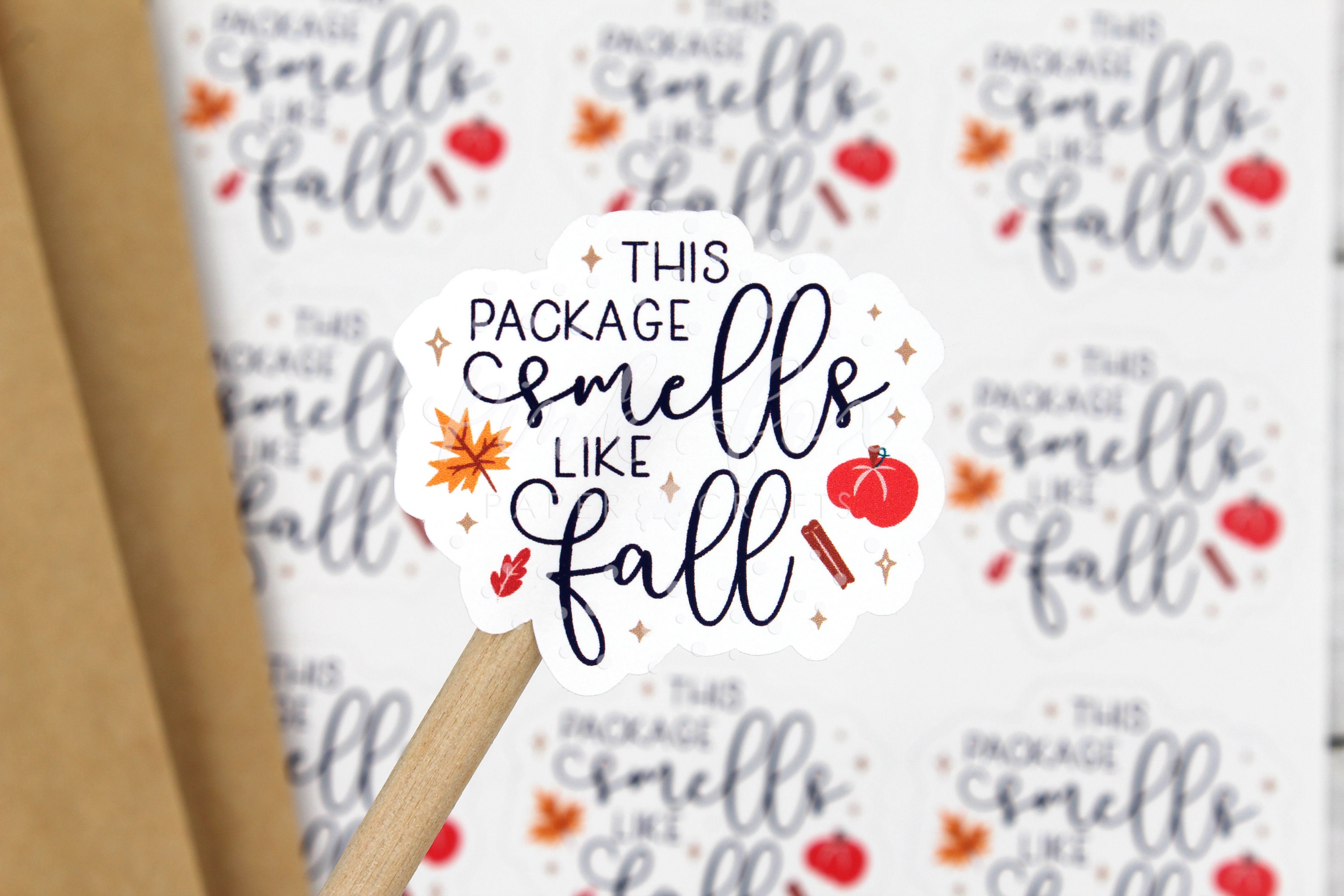 This Package Smells Like Fall Happy Mail Stickers Essential - Etsy