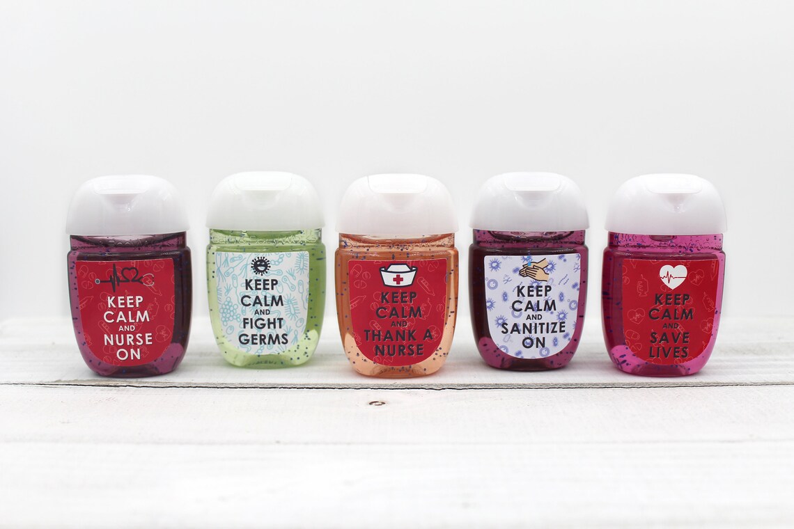 Hand Sanitizer Stickers Labels Healthcare Appreciation Gift | Etsy