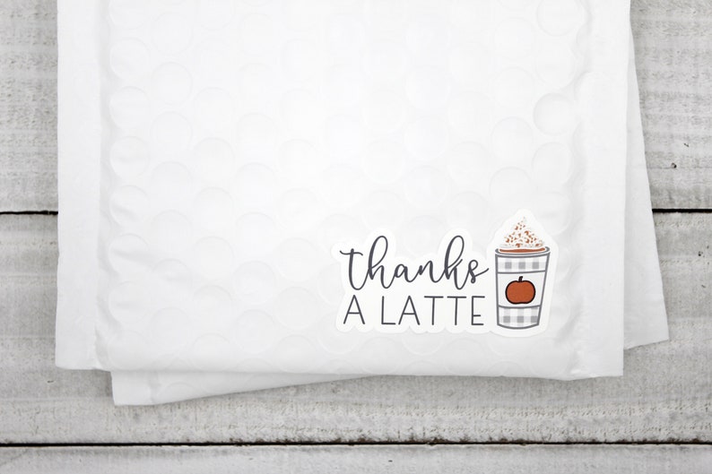 Thanks A Latte Sticker, Pumpkin Spice Latte Fall Stickers, Happy Mail ...