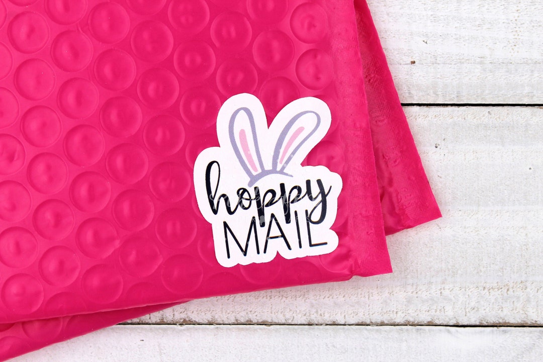 Hoppy Mail Sticker, Easter Bunny Happy Mail Sticker, Thank You for ...