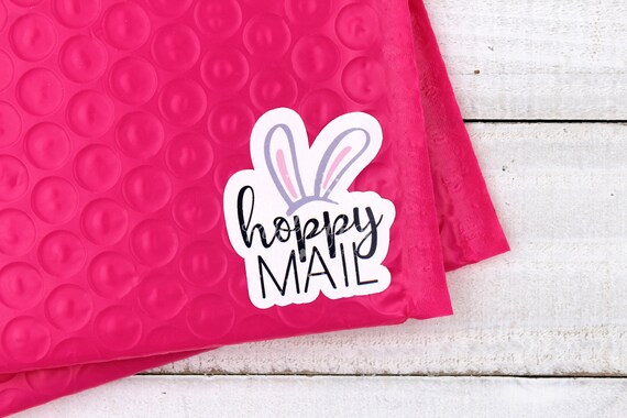 Hoppy Mail Sticker Easter Bunny Happy Mail Sticker Thank You | Etsy