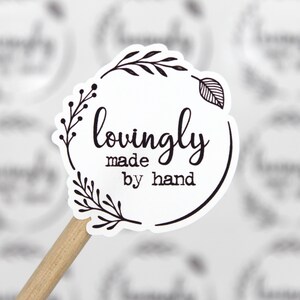 Lovingly Made by Hand, Etsy Sticker, Handmade Gift, Shipping Sticker ...