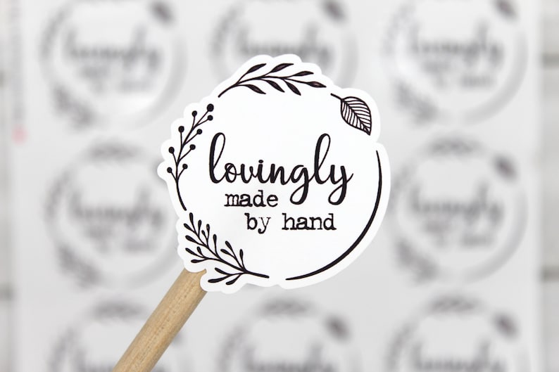 Lovingly Made by Hand, Etsy Sticker, Handmade Gift, Shipping Sticker ...