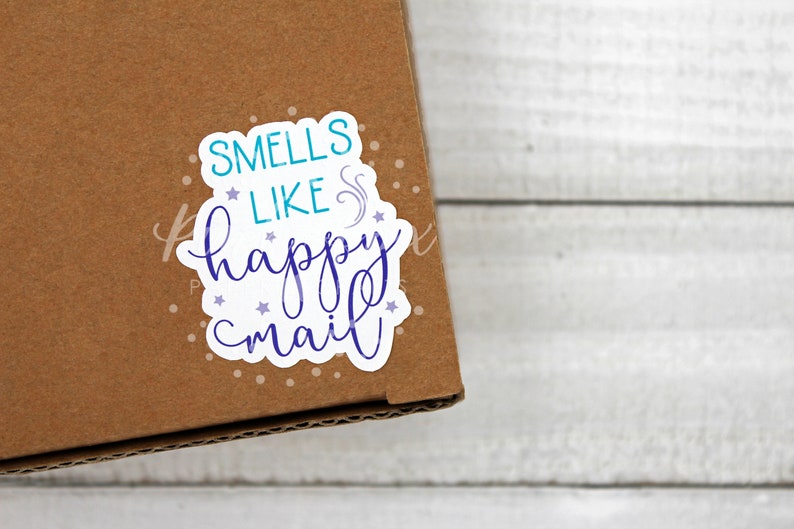 Smells Like Happy Mail Stickers, Small Business Stickers, Essential Oil ...