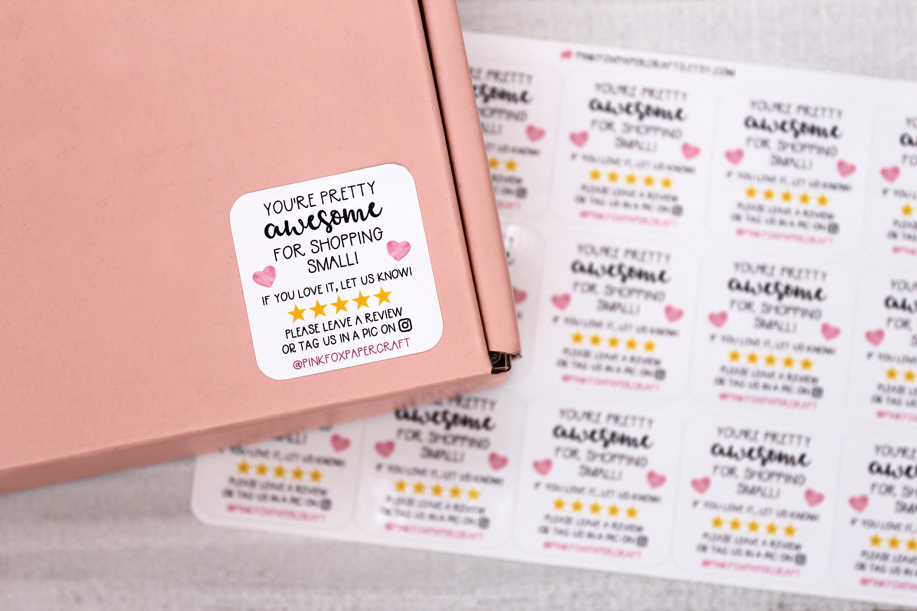 You're Pretty Awesome for Shopping Small, Thank You Business Sticker ...