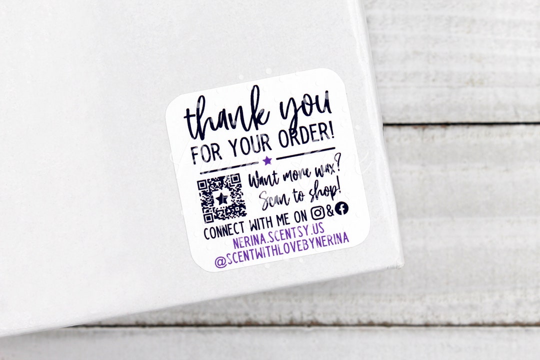 Thank You for Your Order, QR Code Scan to Shop, Candle Wax Melt ...