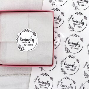 Lovingly Made by Hand, Etsy Sticker, Handmade Gift, Shipping Sticker ...