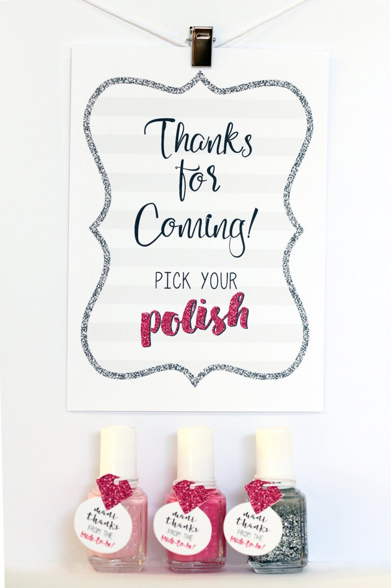 Nail Polish Favor Sign Mani Thanks Shower Sign Bridal - Etsy