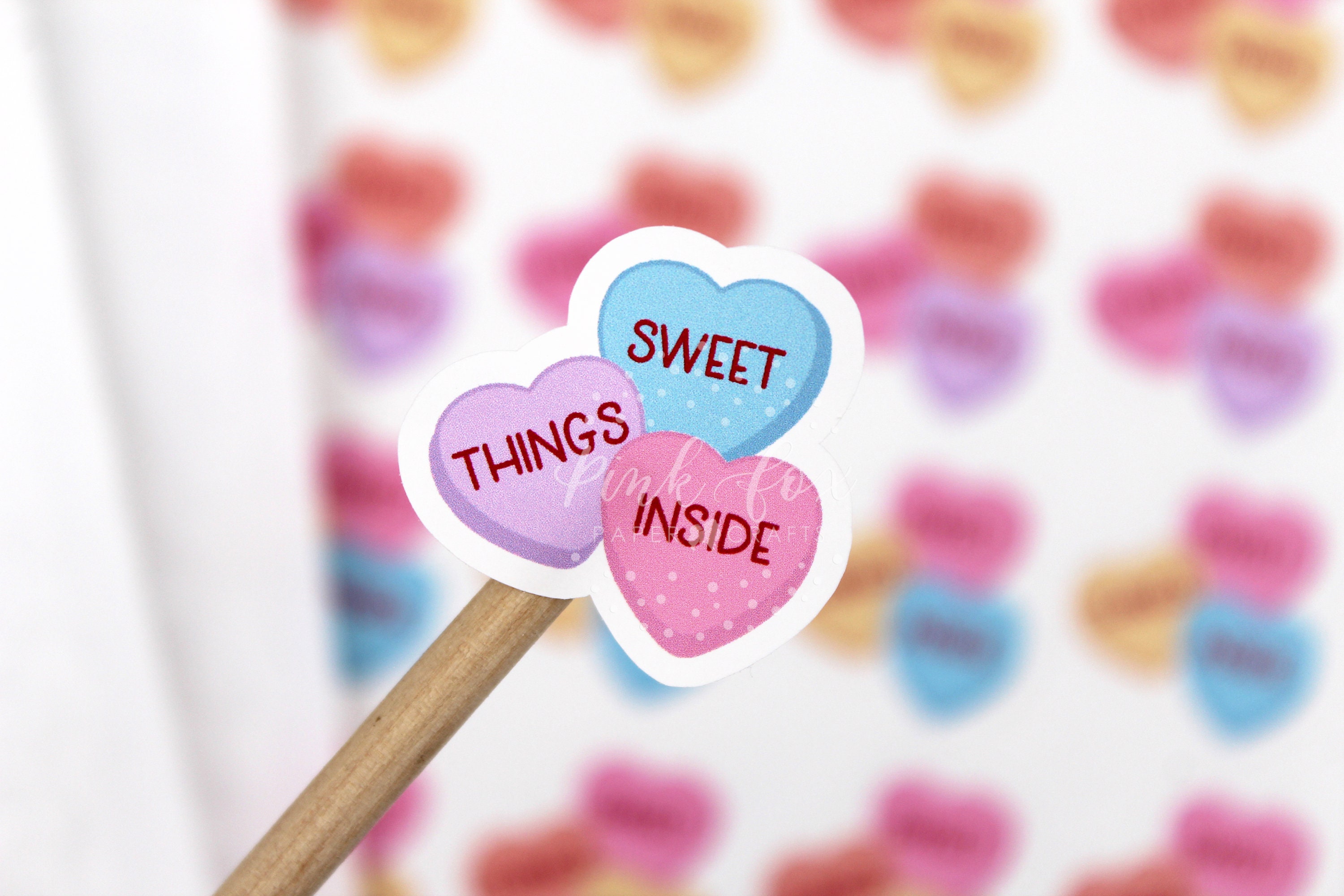 Sweet Things Inside Conversation Heart Stickers Thank You For | Etsy